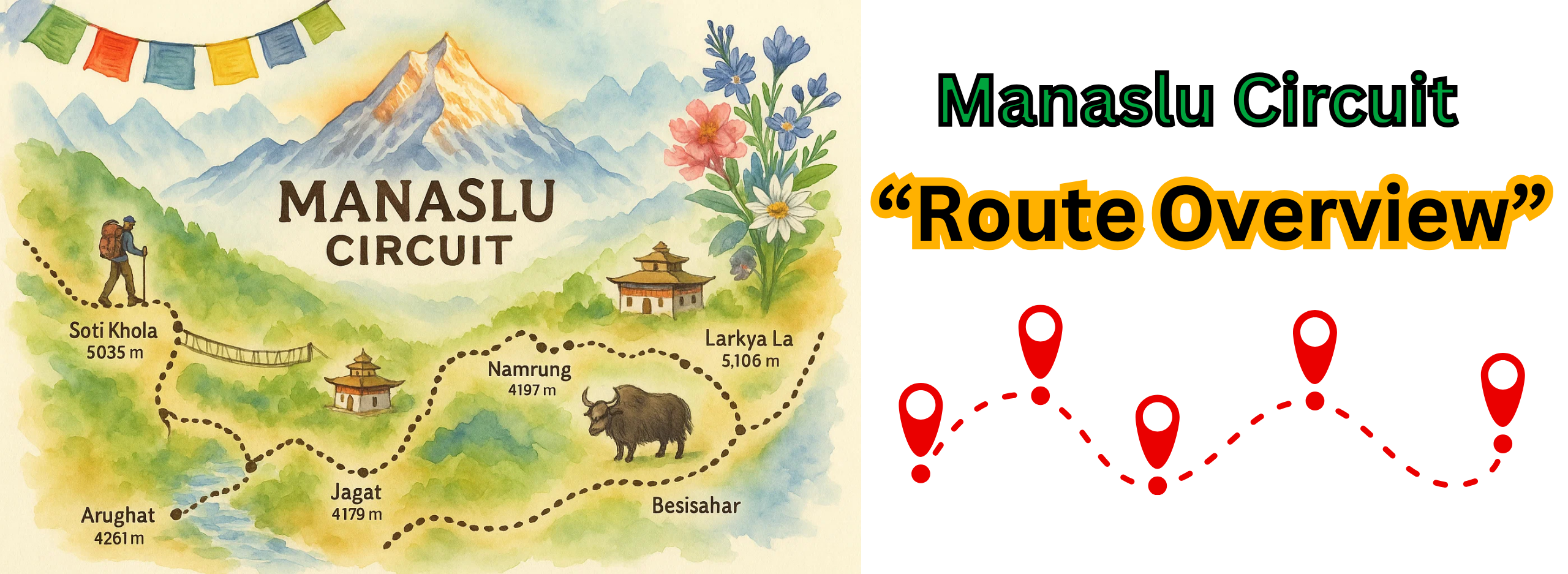 Manaslu Circuit Trek Map & Route Overview